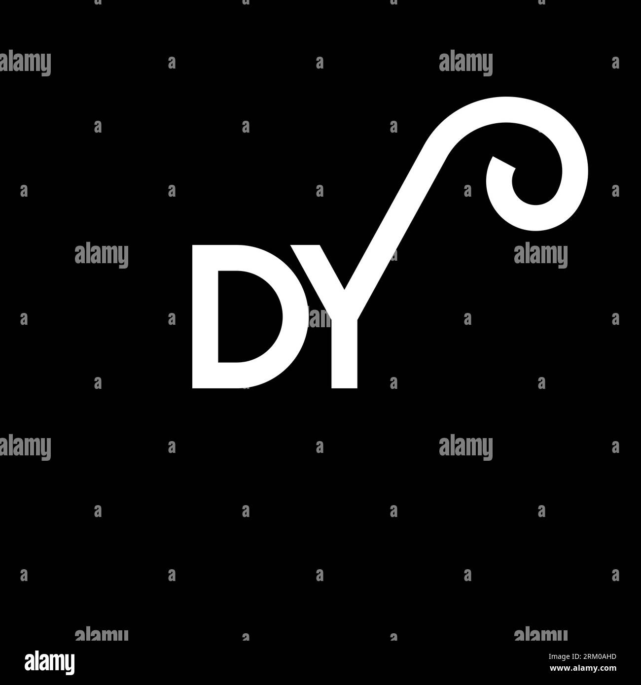 DY letter logo design on black background. DY creative initials letter ...