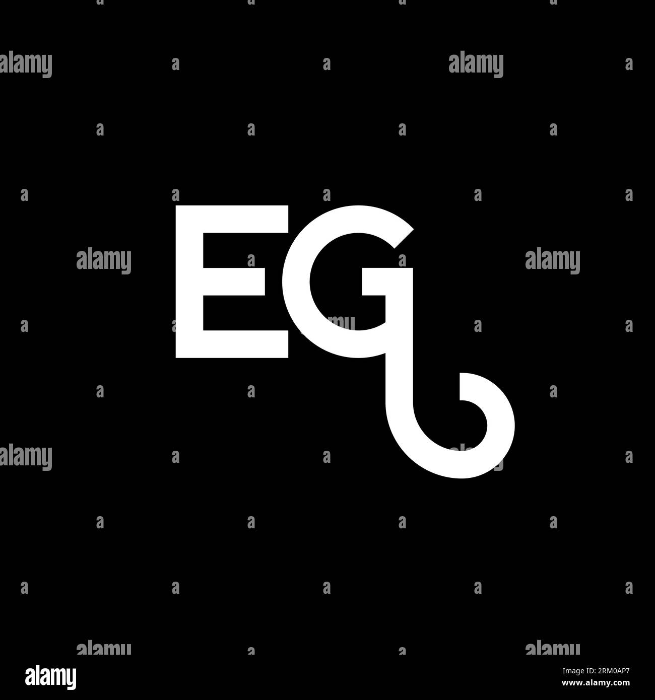 EG letter logo design on black background. EG creative initials letter ...