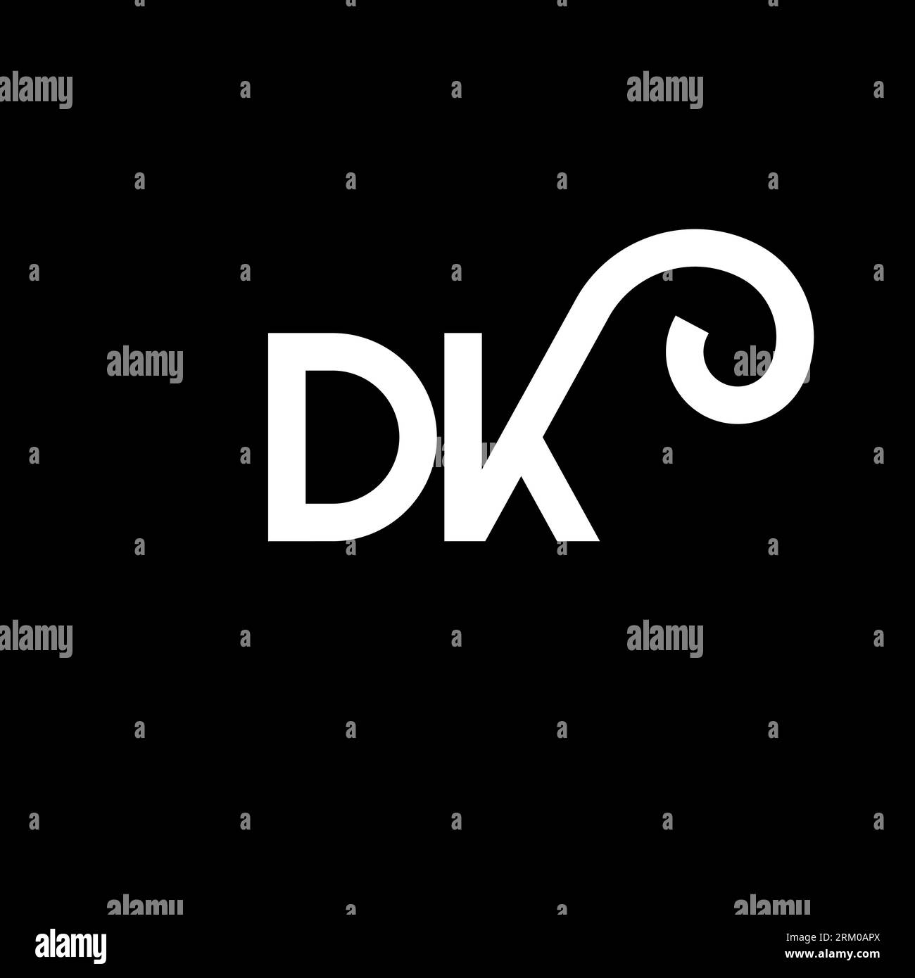 DK letter logo design on black background. DK creative initials letter ...