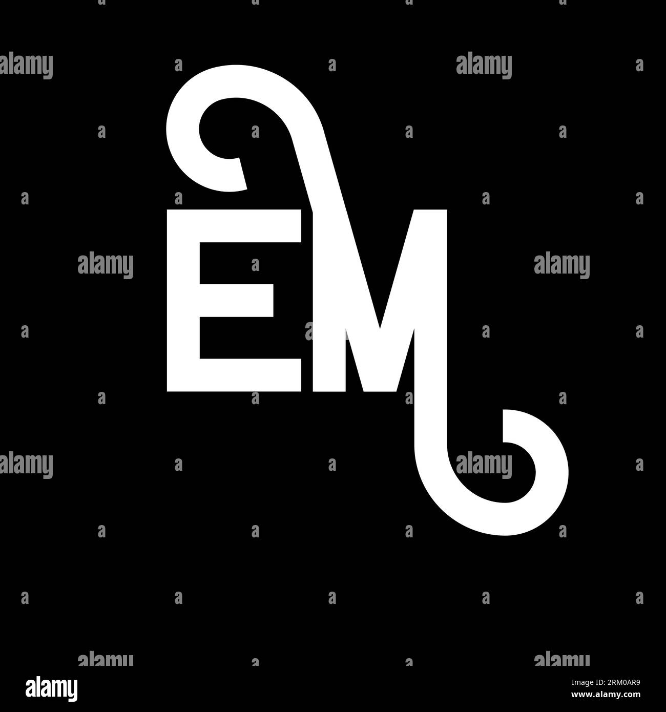 EM letter logo design on black background. EM creative initials letter ...
