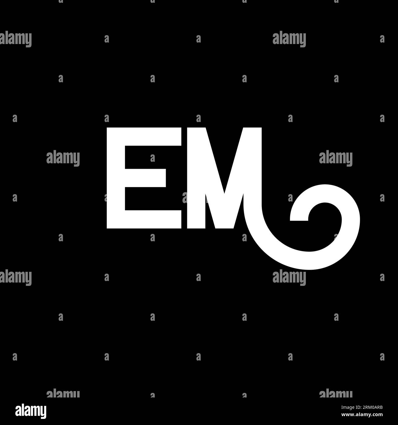 EM letter logo design on black background. EM creative initials letter ...