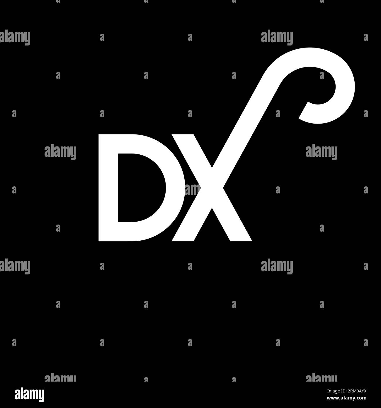 DX letter logo design on black background. DX creative initials letter ...