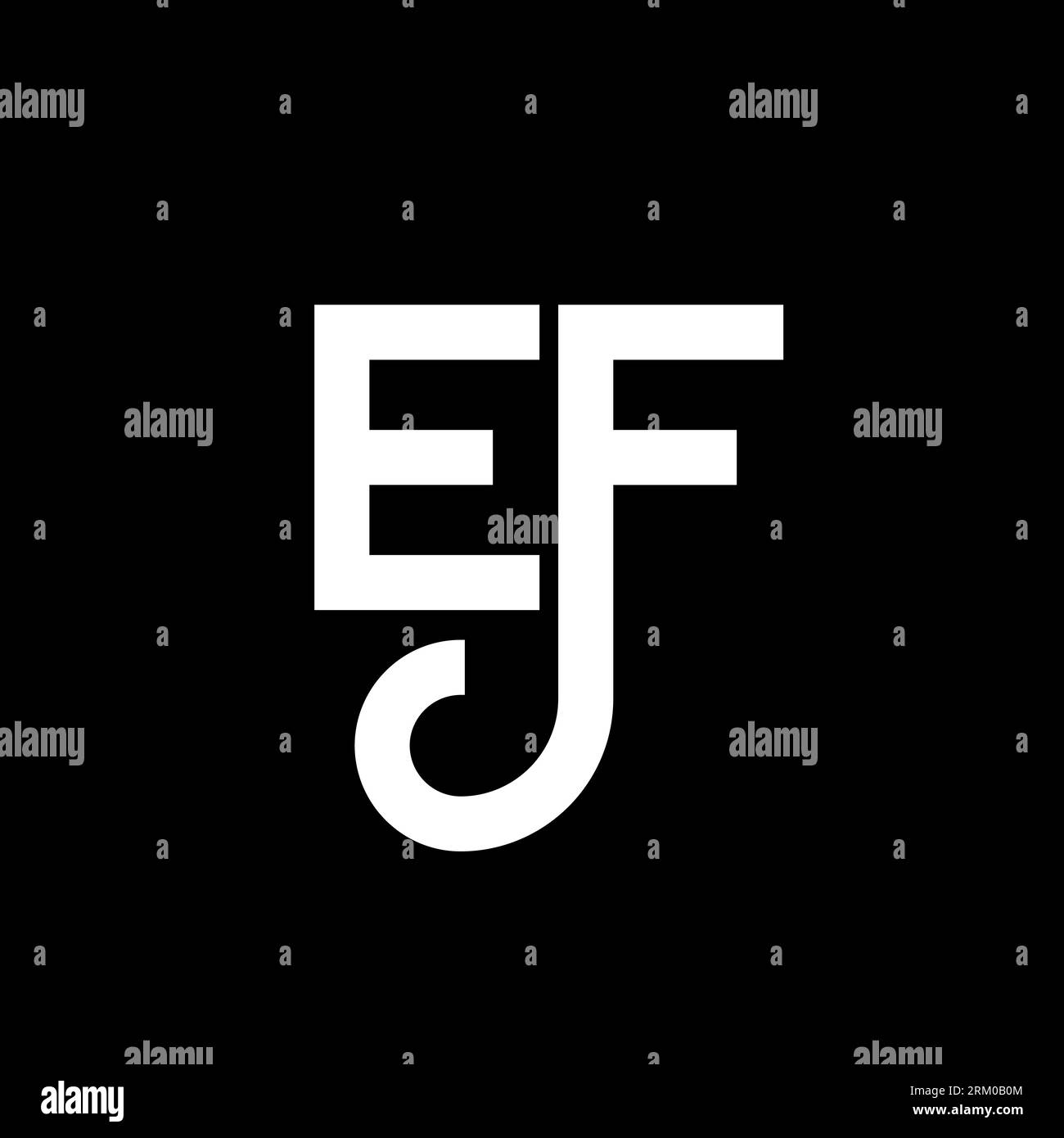 EF letter logo design on black background. EF creative initials letter ...