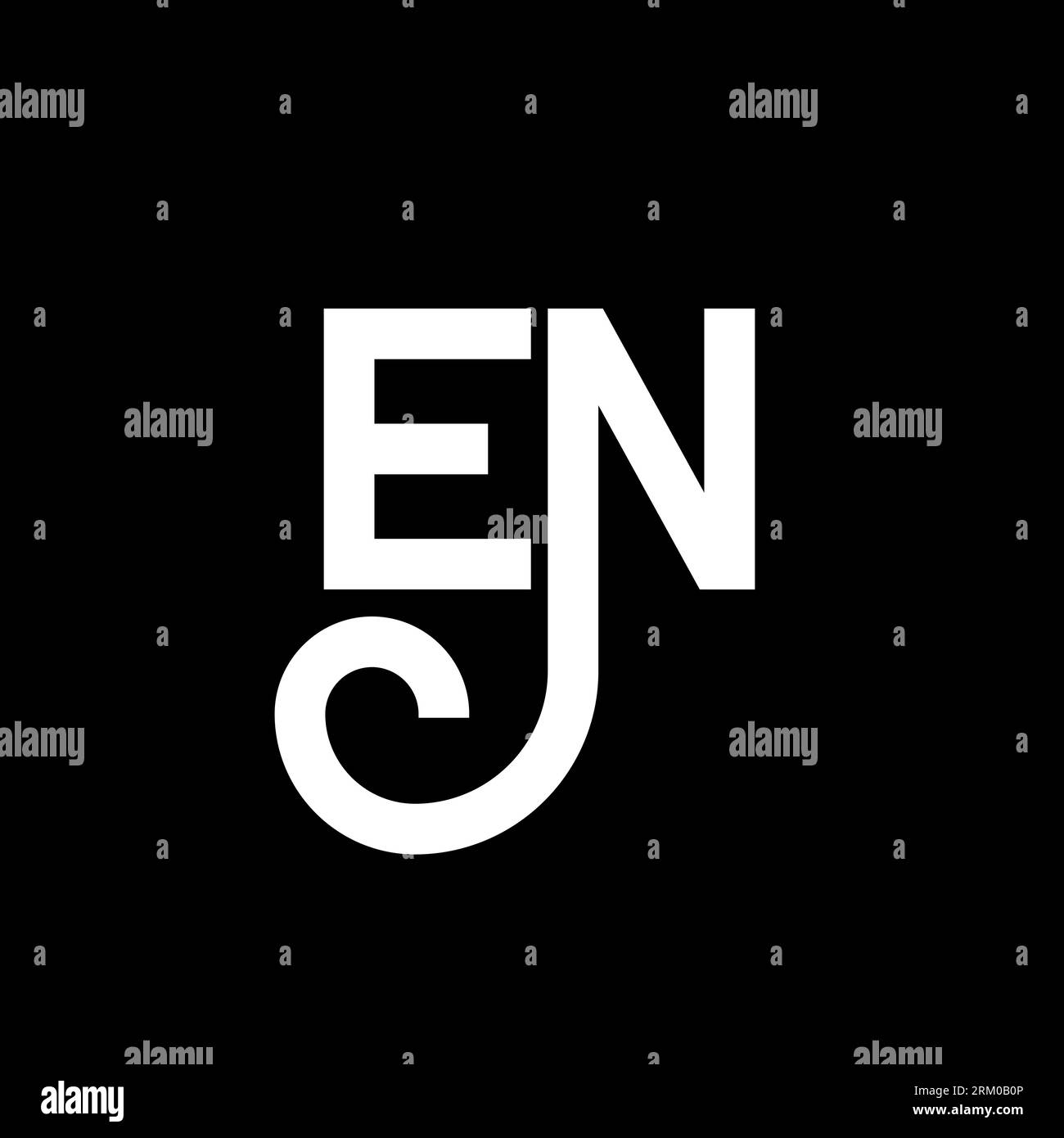 EN letter logo design on black background. EN creative initials letter ...
