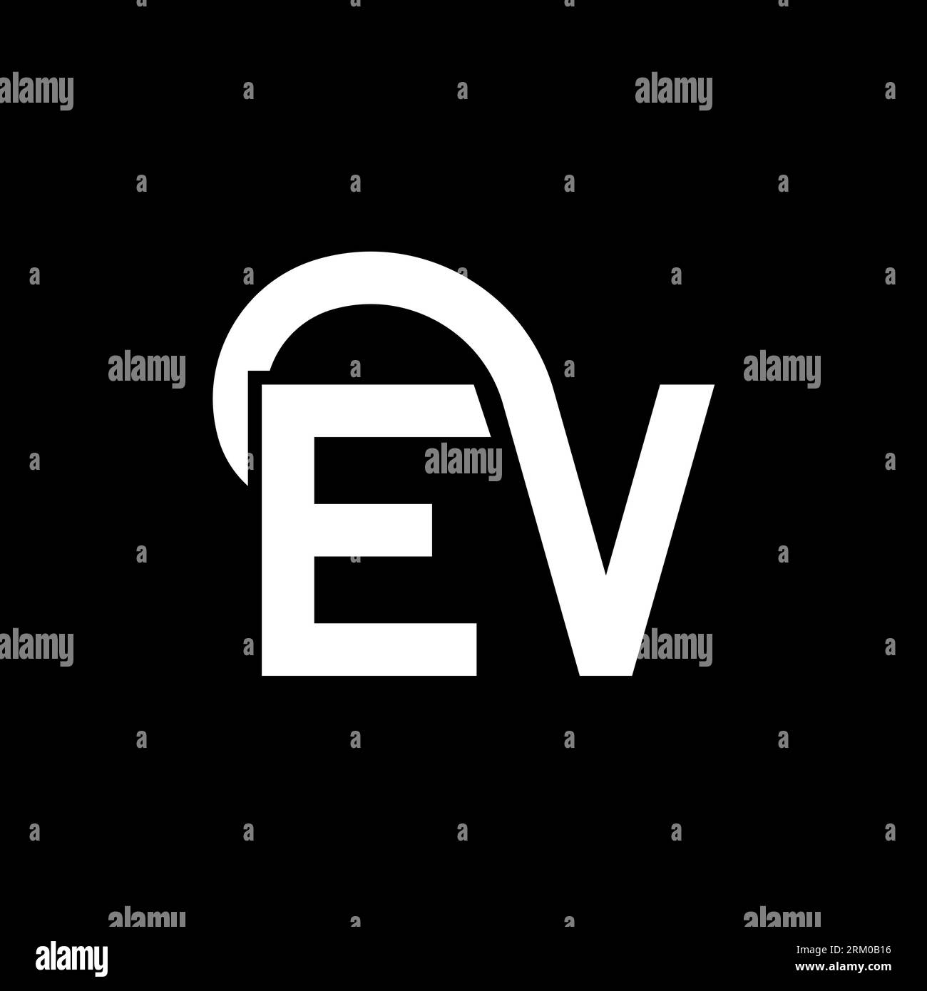 EV letter logo design on black background. EV creative initials letter ...