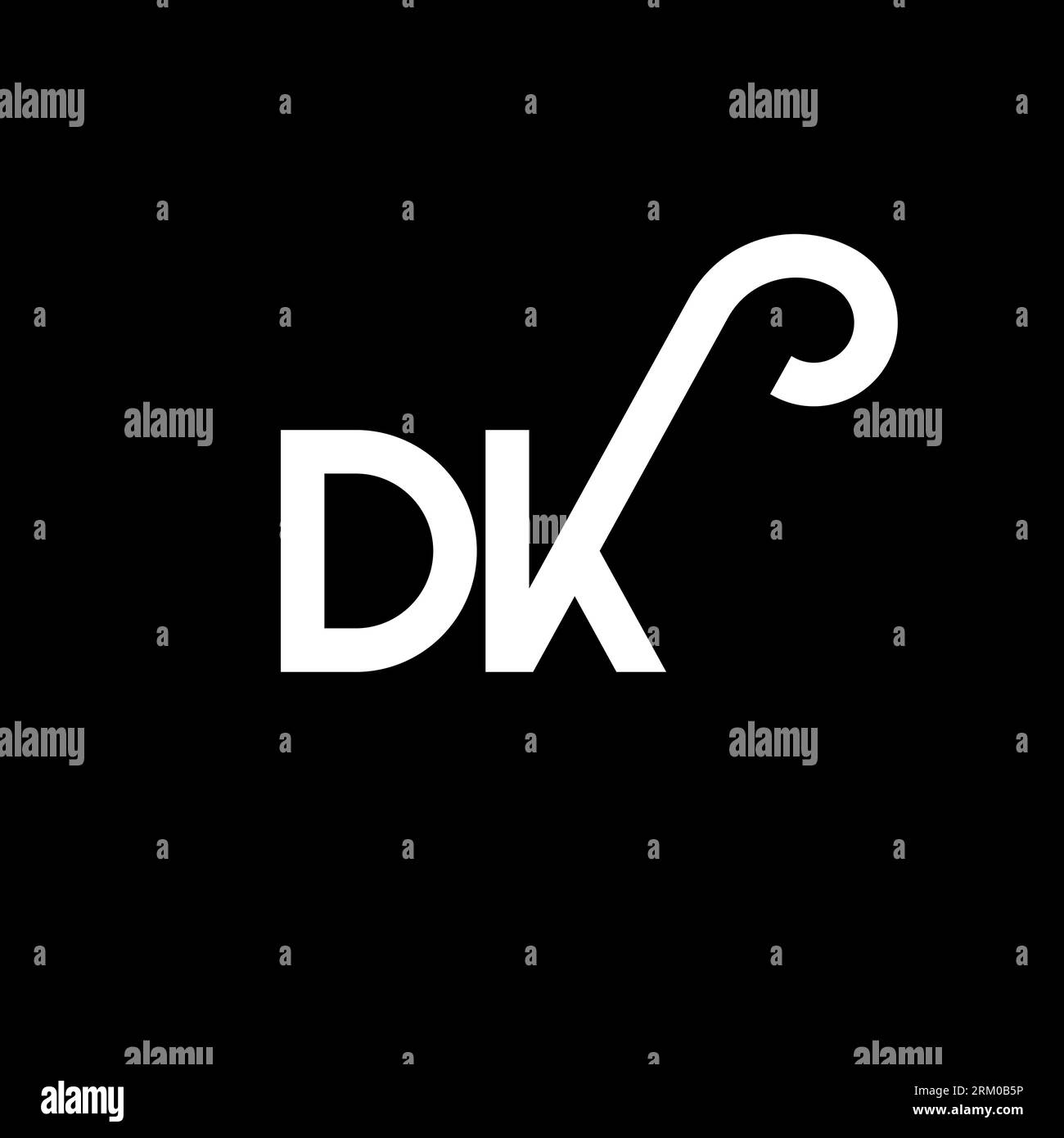 DK letter logo design on black background. DK creative initials letter ...