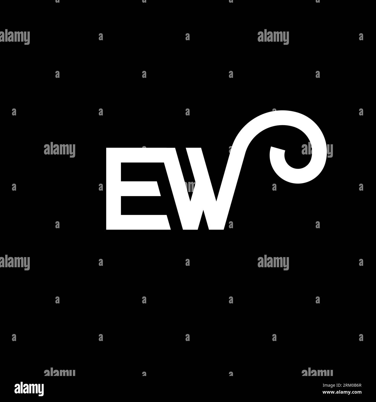 EW letter logo design on black background. EW creative initials letter ...