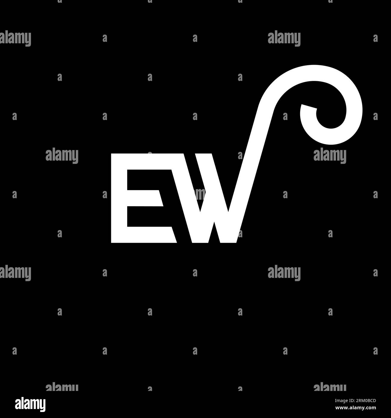 EW letter logo design on black background. EW creative initials letter ...