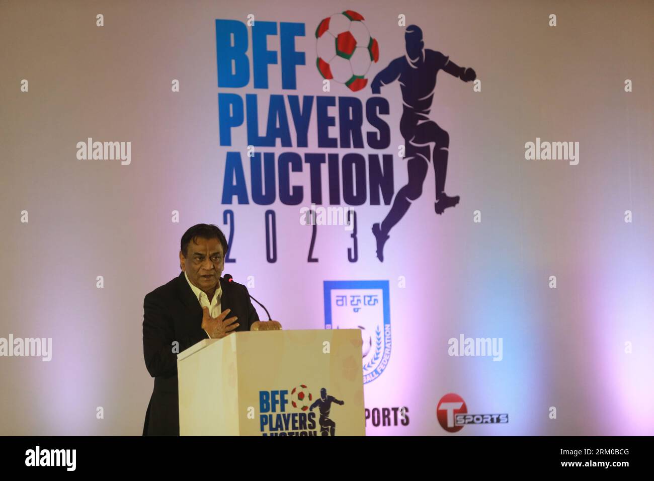 BFF president Kazi Salahuddin speaks as a total of 10 players of ...