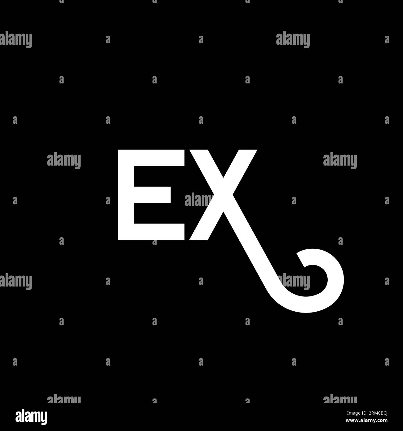 EX letter logo design on black background. EX creative initials letter ...