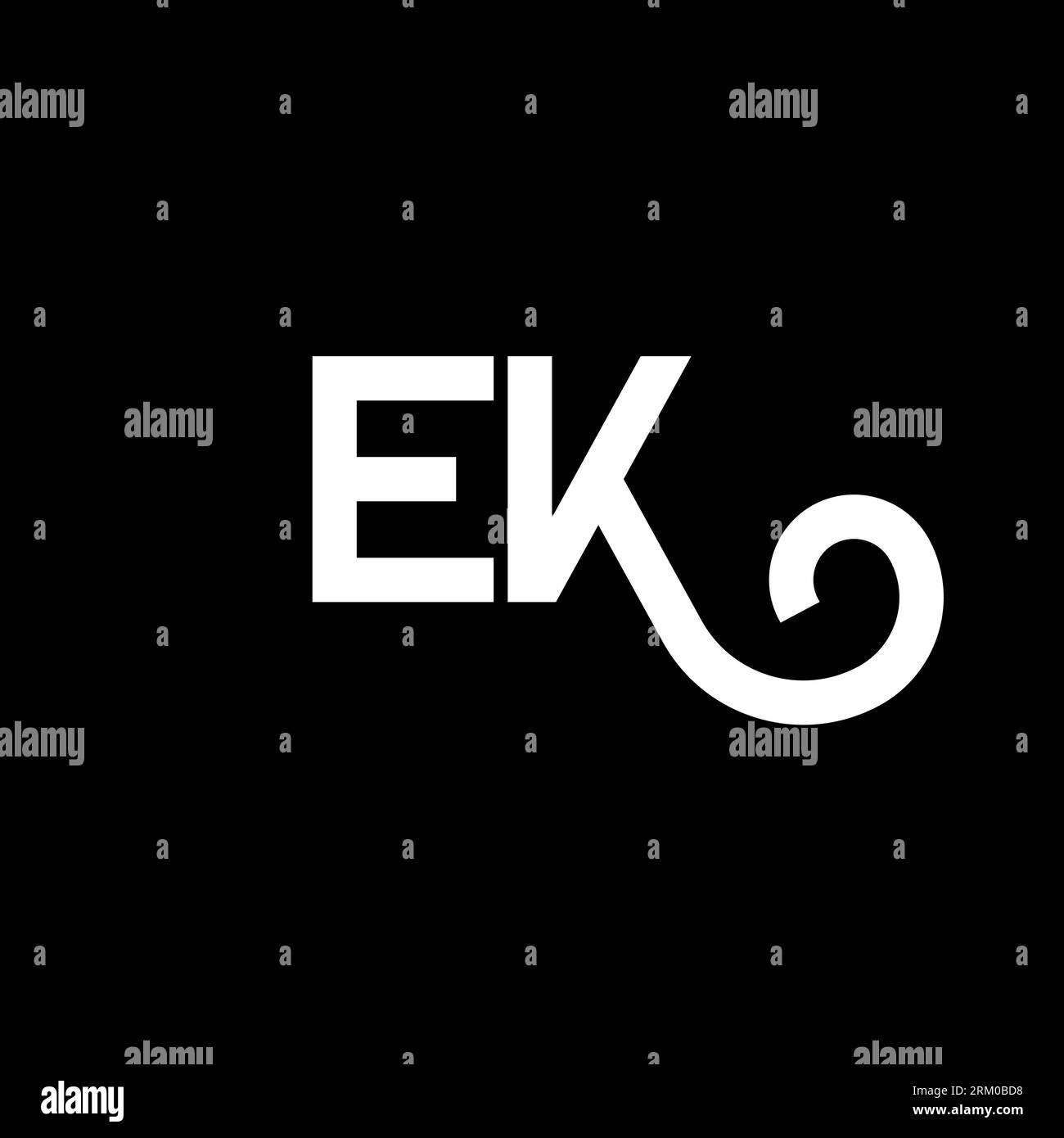 EK letter logo design on black background. EK creative initials letter ...