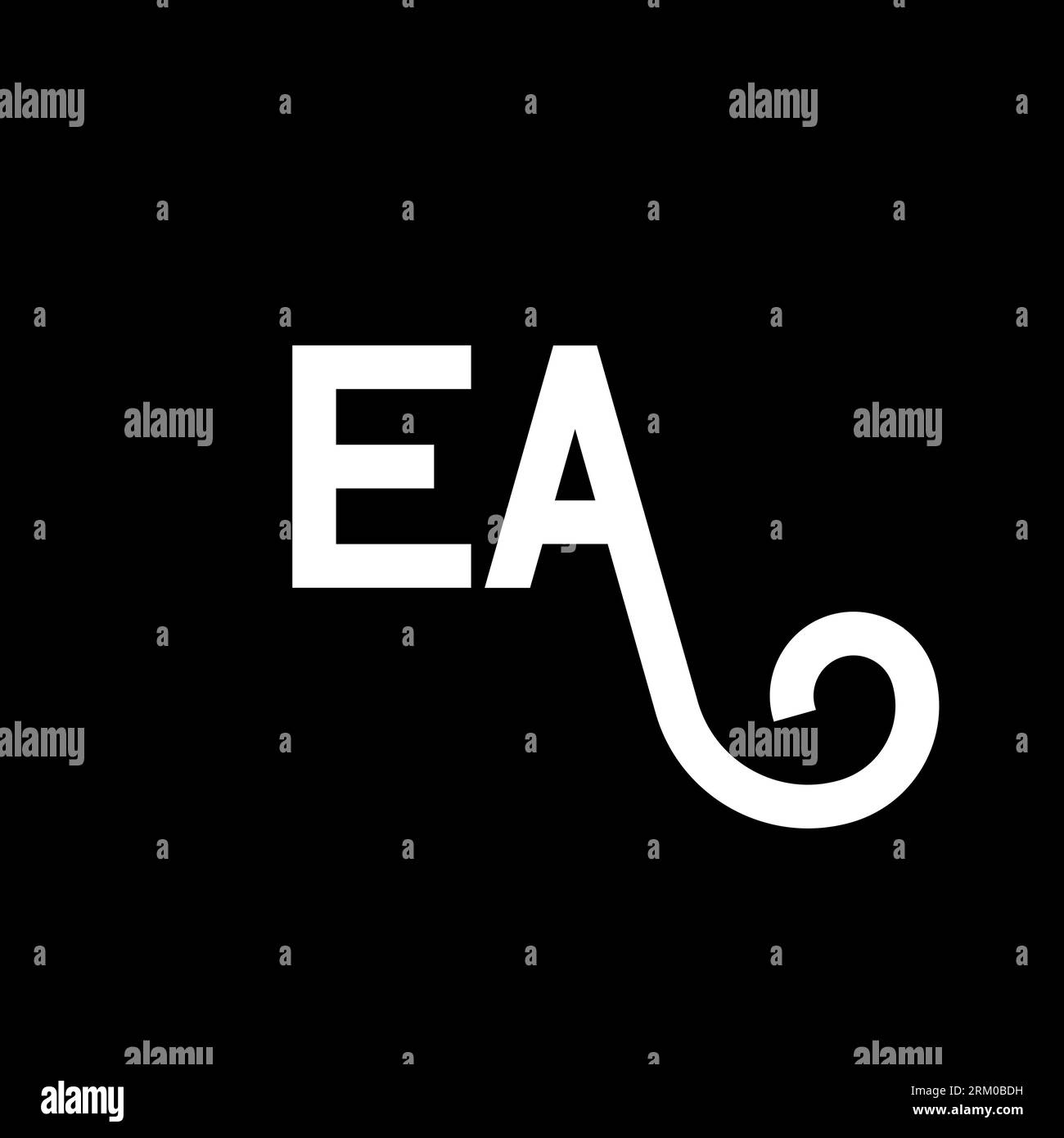 EA letter logo design on black background. EA creative initials letter ...