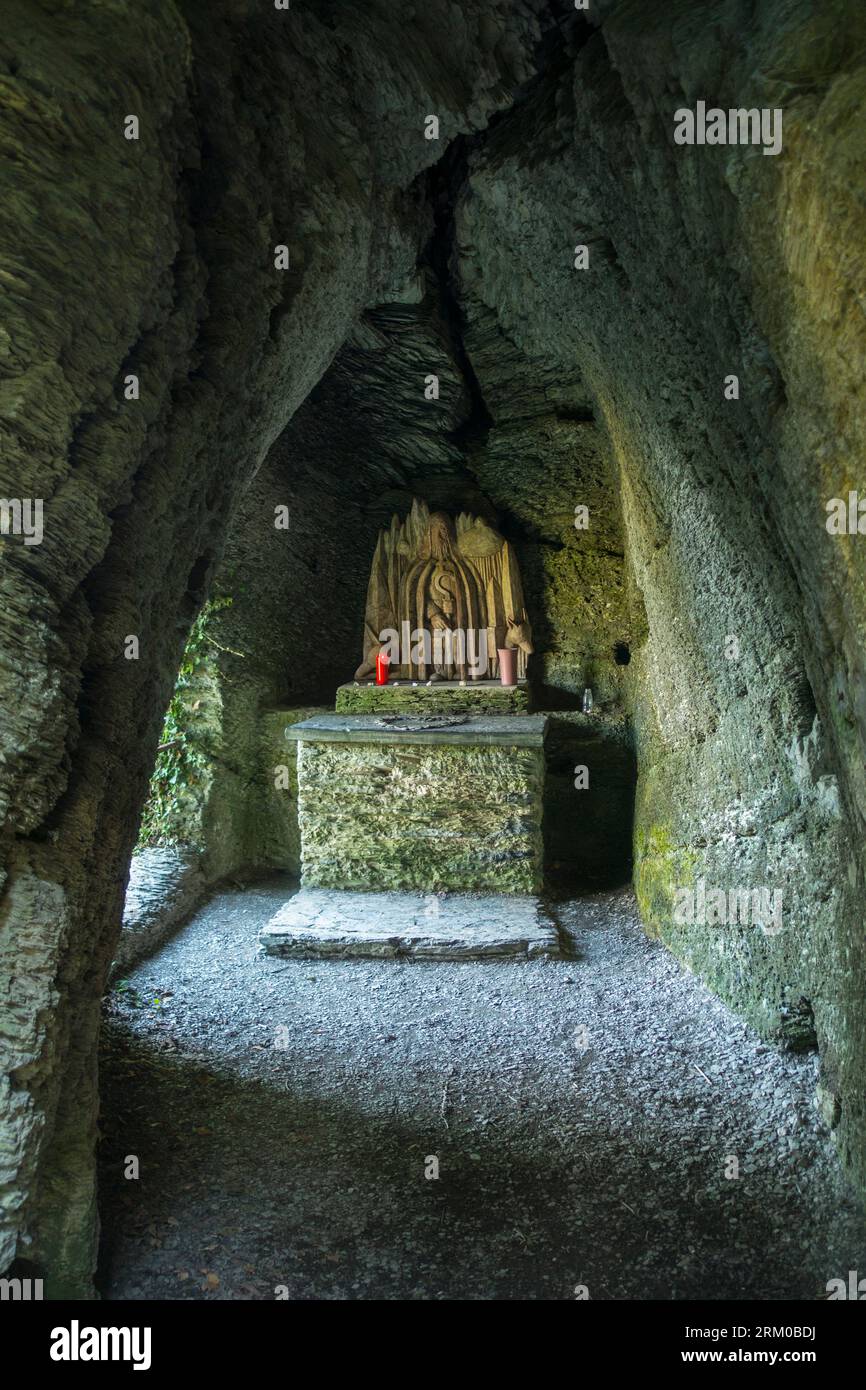 Grotte Saint-Remacle, oratory in a small cavern with altar dedicated to ...