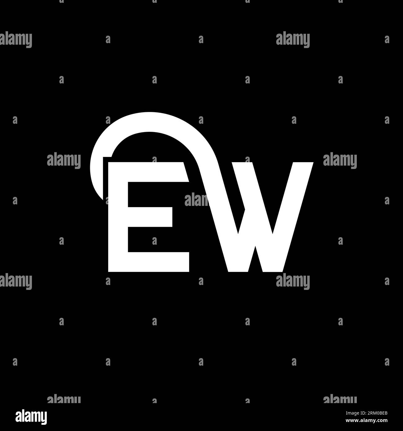EW letter logo design on black background. EW creative initials letter ...