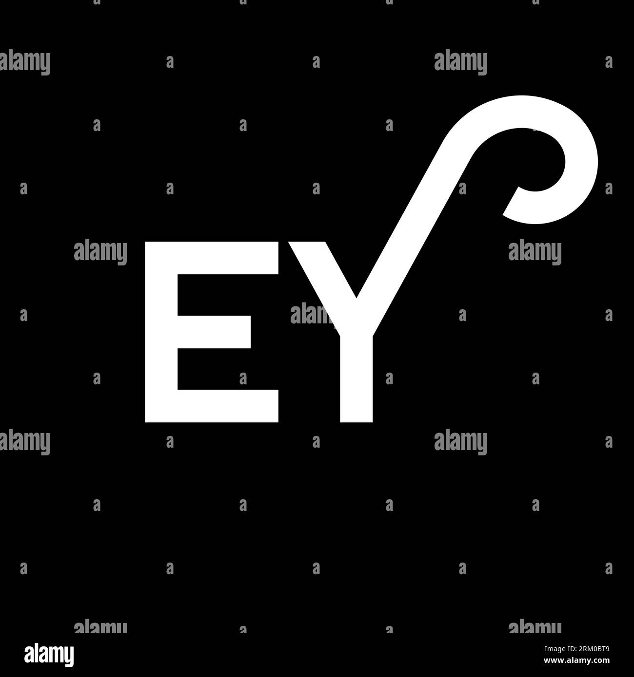 EY letter logo design on black background. EY creative initials letter ...