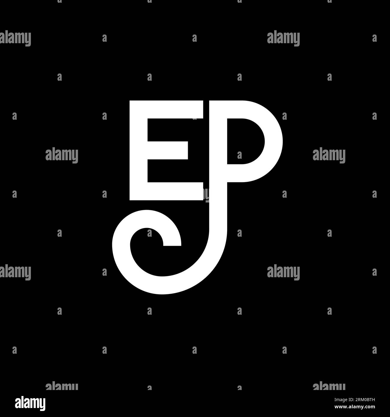 EP letter logo design on black background. EP creative initials letter ...