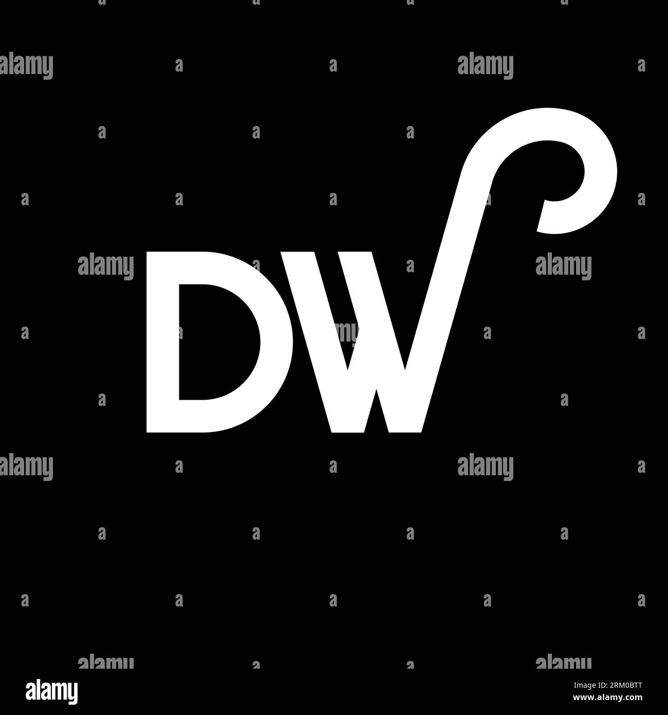 DW letter logo design on black background. DW creative initials letter ...