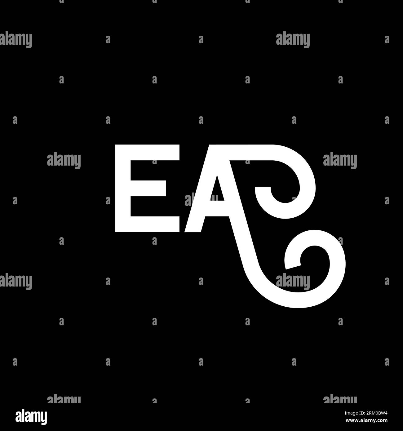 EA letter logo design on black background. EA creative initials letter ...
