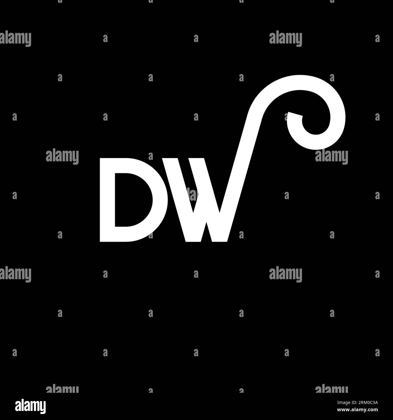 DW letter logo design on black background. DW creative initials letter ...