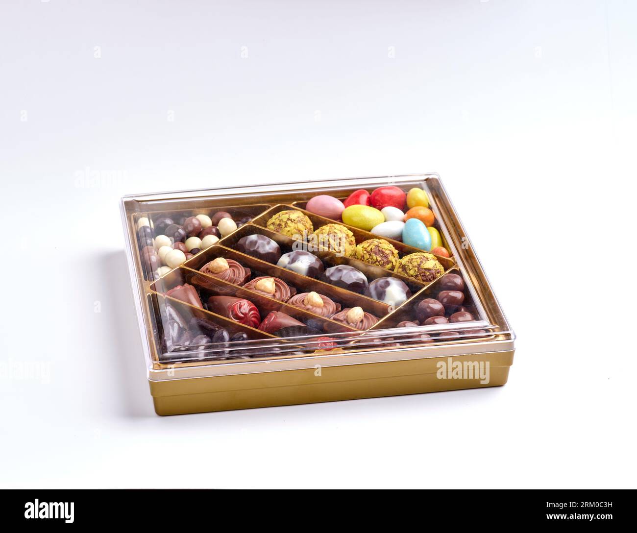 colorful chocolate pieces in elegantly designed box. rock candy ...