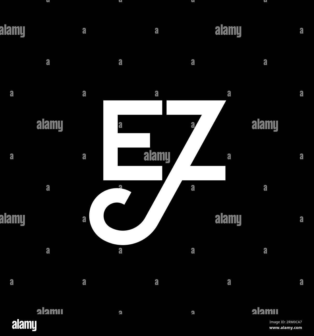 EZ letter logo design on black background. EZ creative initials letter ...