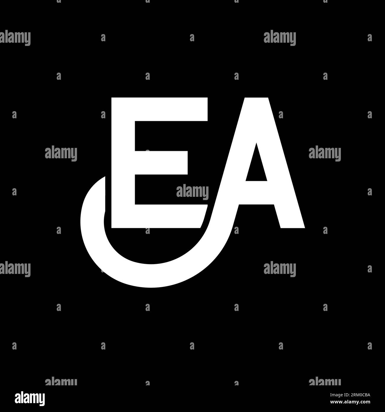 EA letter logo design on black background. EA creative initials letter ...