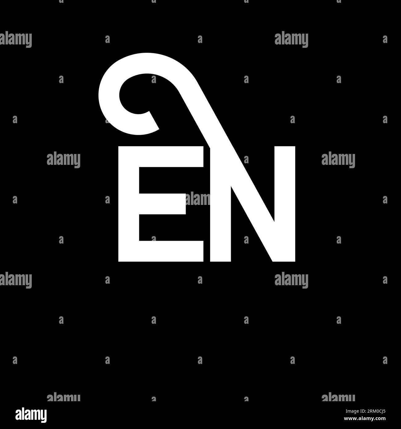 EN letter logo design on black background. EN creative initials letter ...