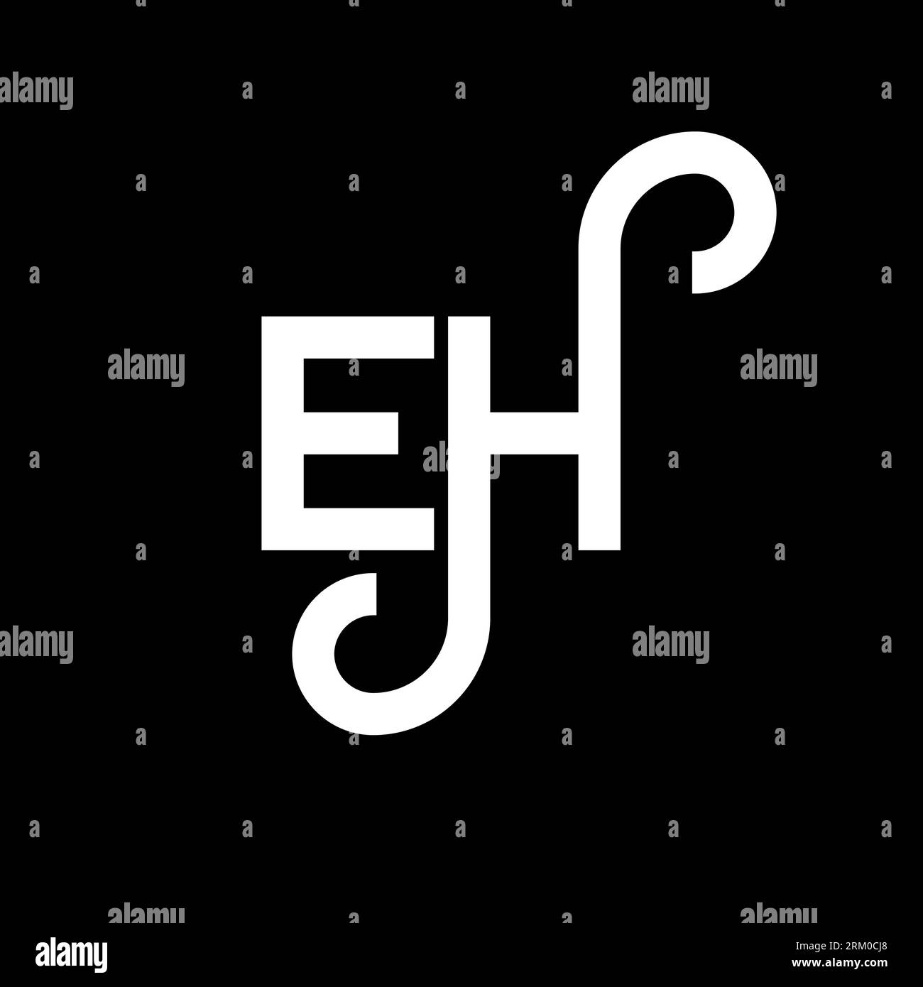 EH letter logo design on black background. EH creative initials letter ...