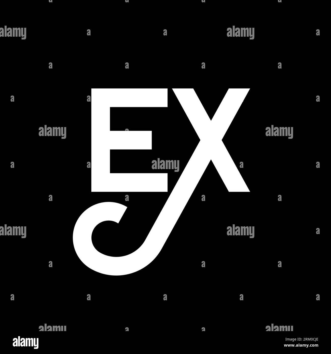 EX letter logo design on black background. EX creative initials letter ...
