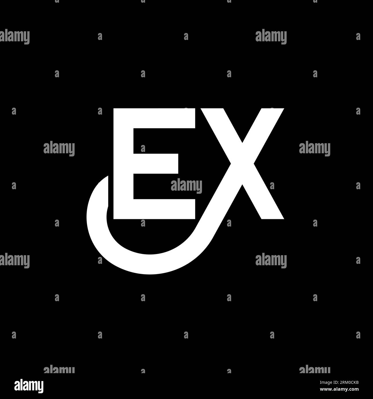EX letter logo design on black background. EX creative initials letter ...