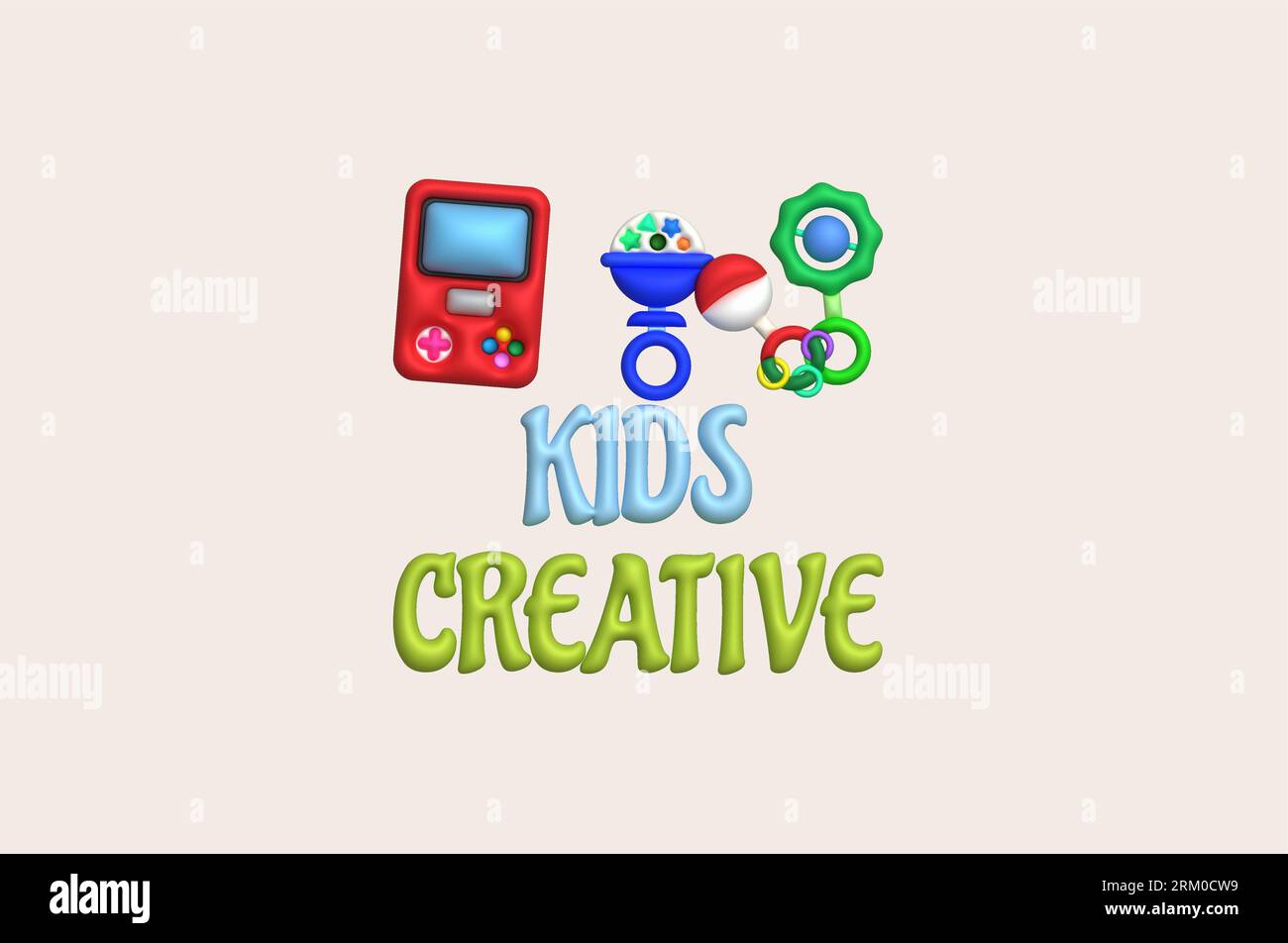 3D illustration letters game zone game creative and toys.Kids toys ...