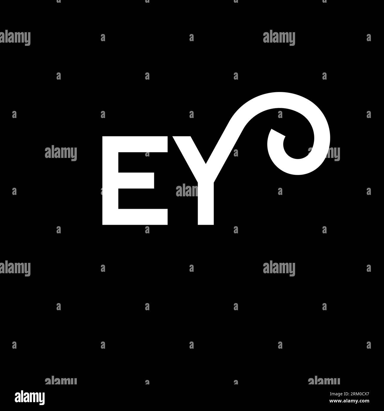 EY letter logo design on black background. EY creative initials letter ...
