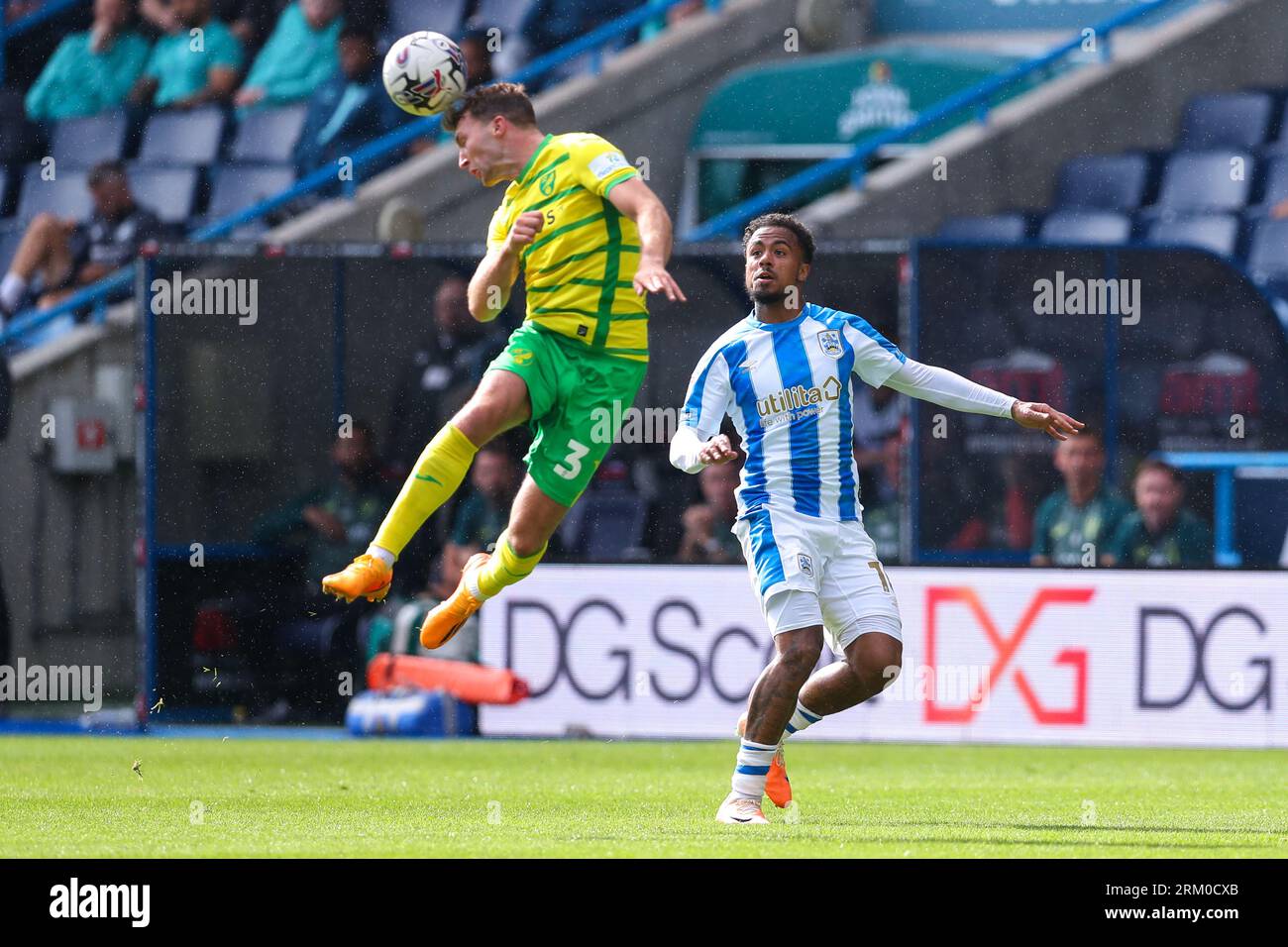 Huddersfield, UK. 26th Aug, 2023. Jack Stacey of Norwich City wis the ...