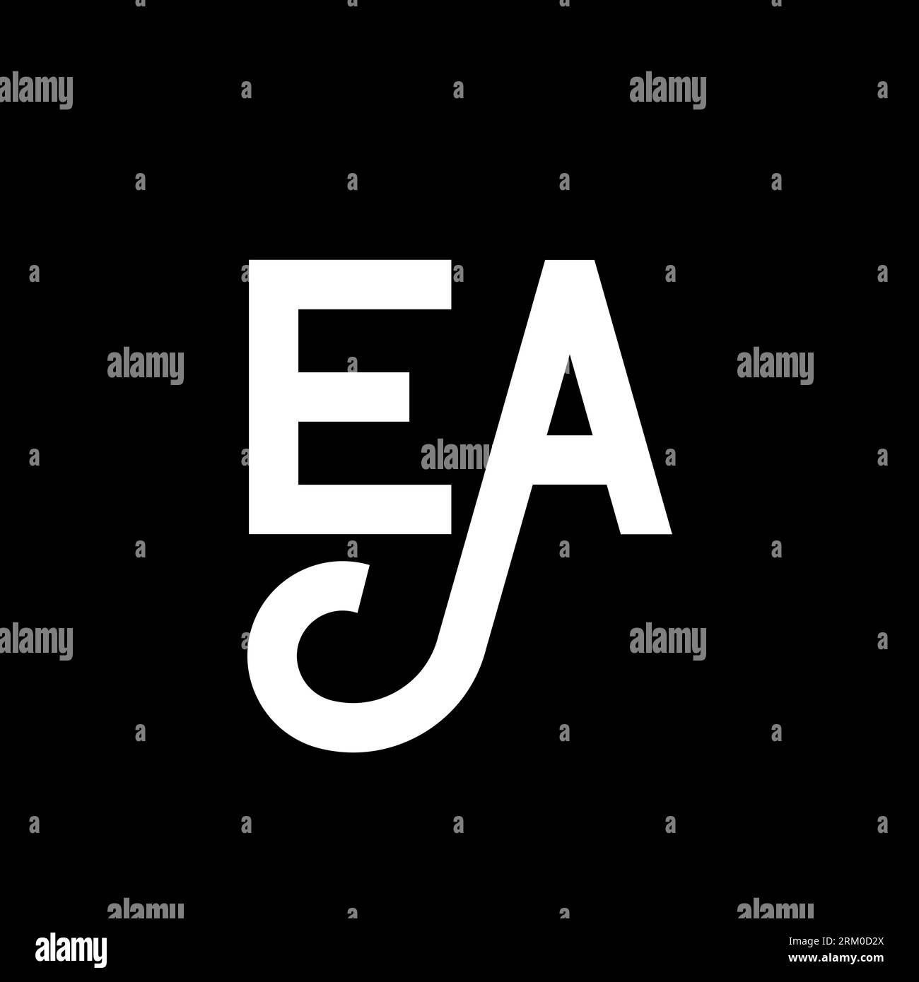 EA letter logo design on black background. EA creative initials letter ...