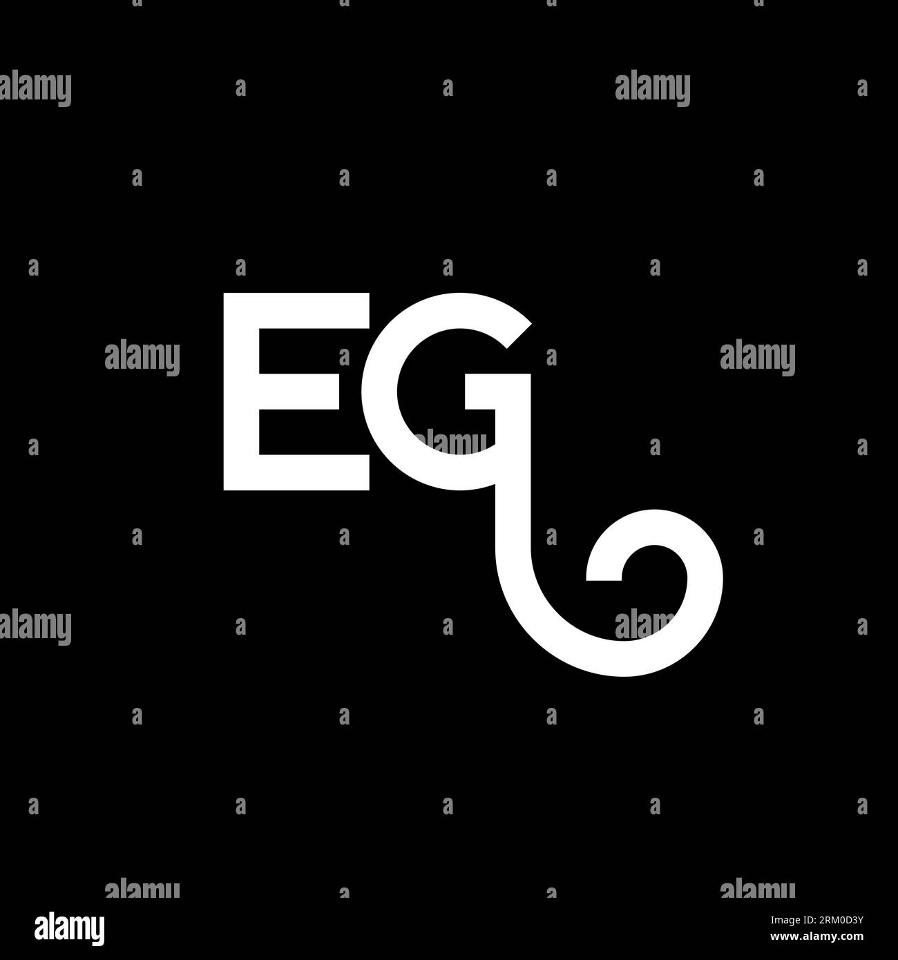 EG letter logo design on black background. EG creative initials letter ...