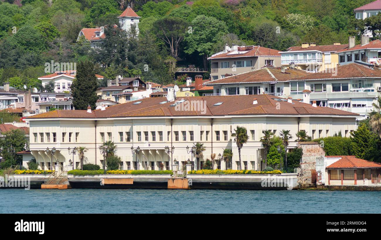 View from the sea of Saffet Pasa Mansion, with the green mountains of ...