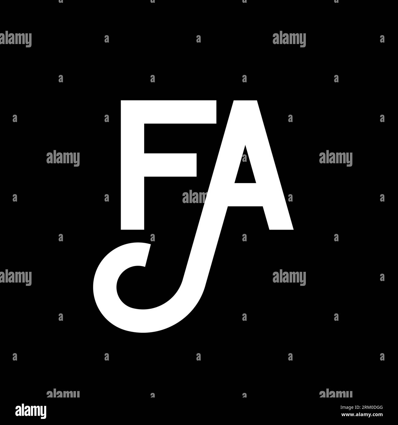 FA letter logo design on black background. FA creative initials letter ...