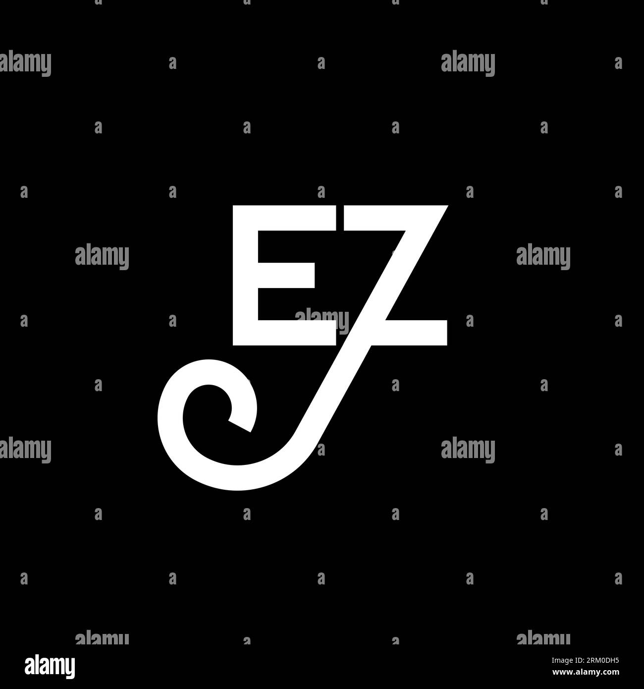 EZ letter logo design on black background. EZ creative initials letter ...