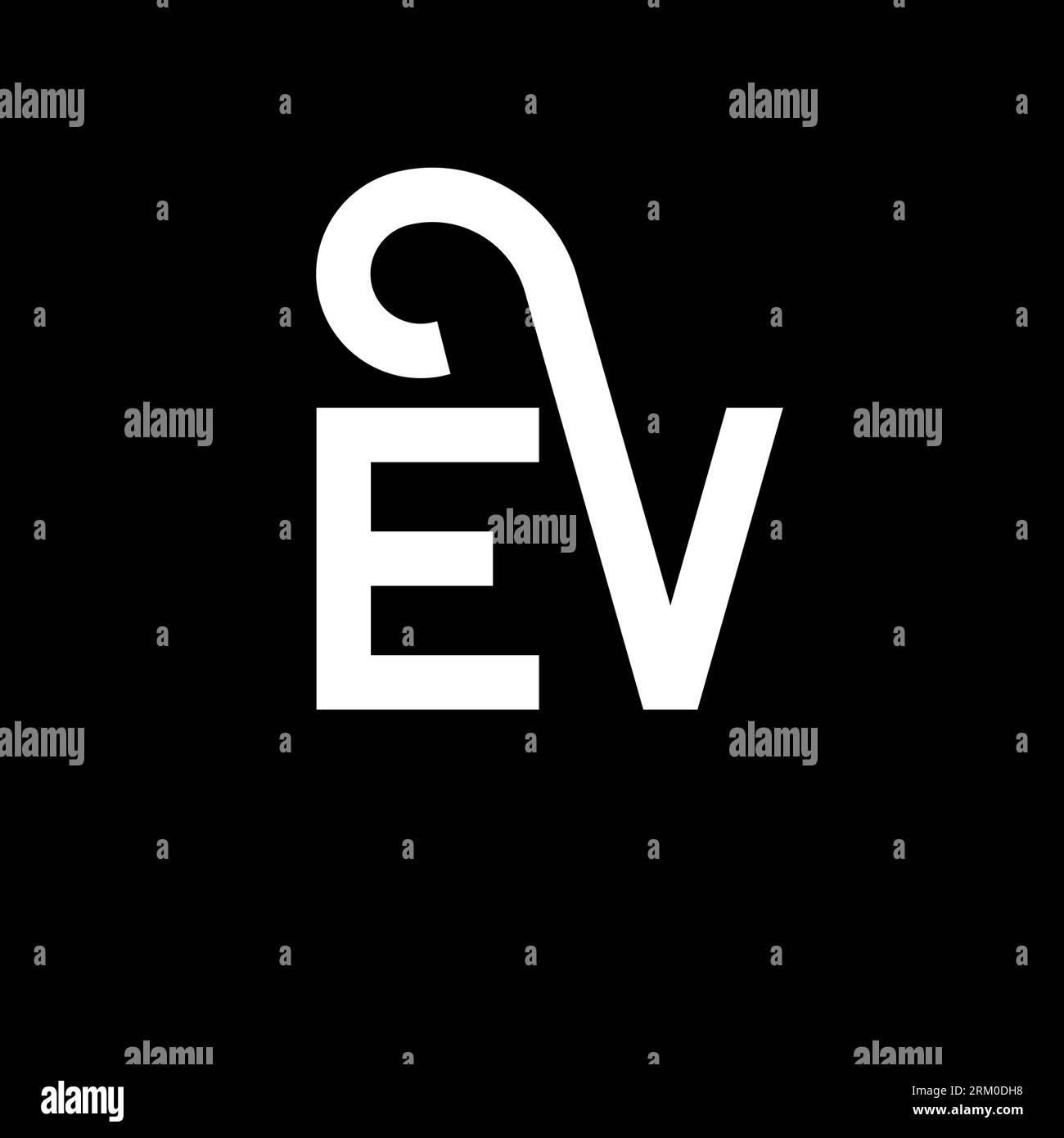 EV letter logo design on black background. EV creative initials letter ...