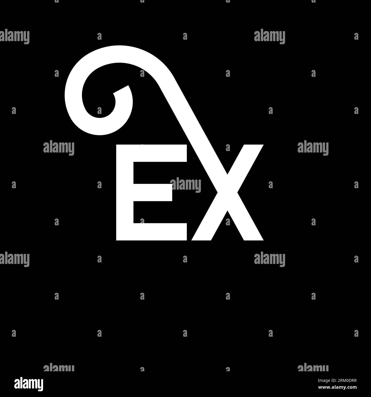 EX letter logo design on black background. EX creative initials letter ...