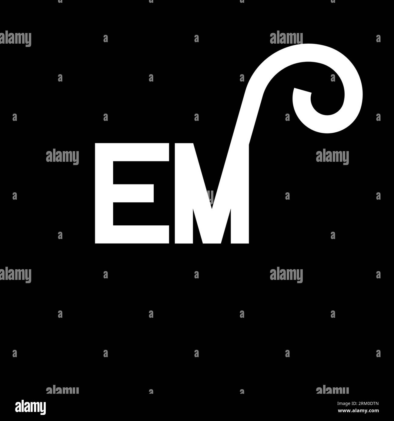 EM letter logo design on black background. EM creative initials letter ...