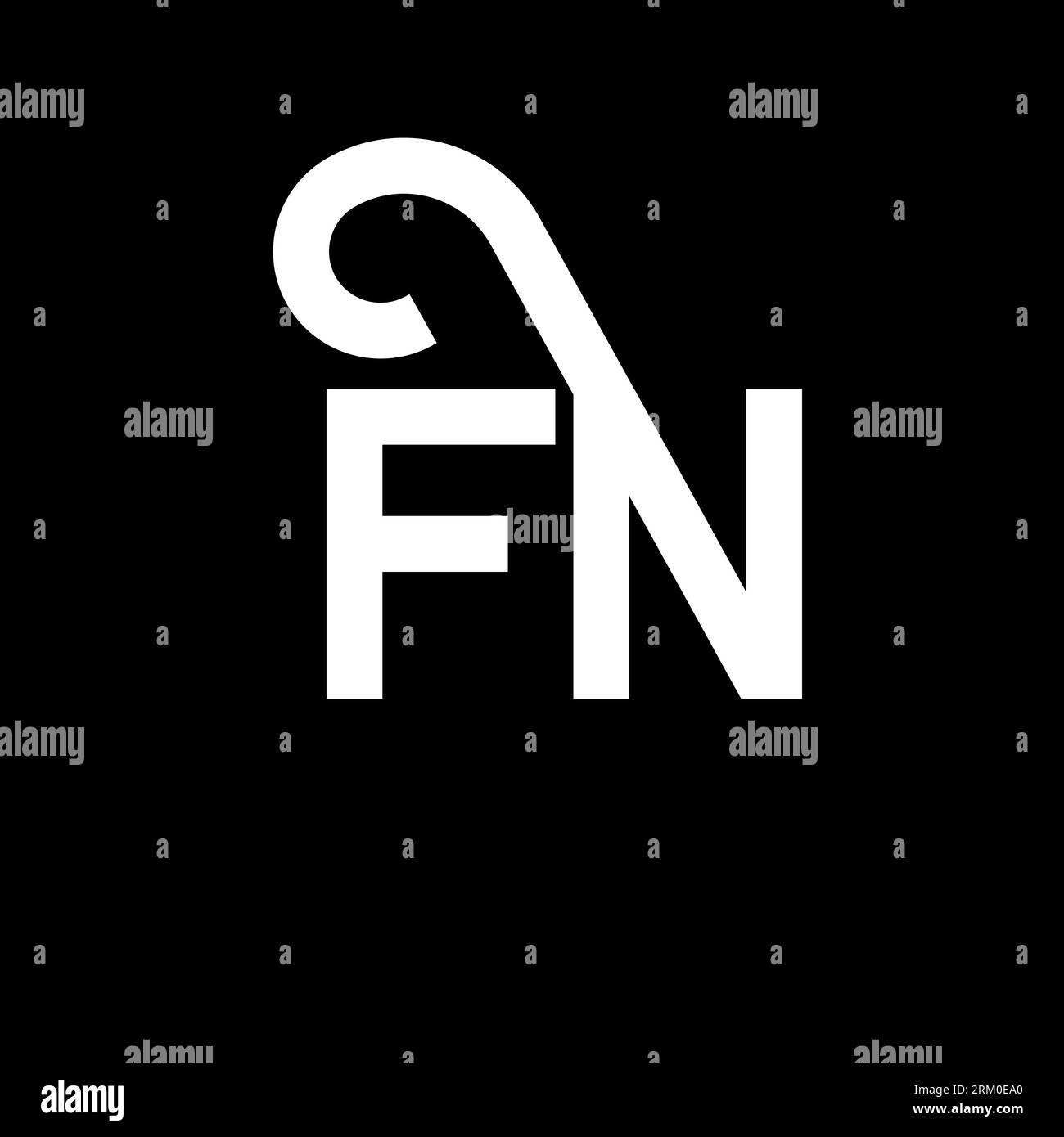FN letter logo design on black background. FN creative initials letter ...
