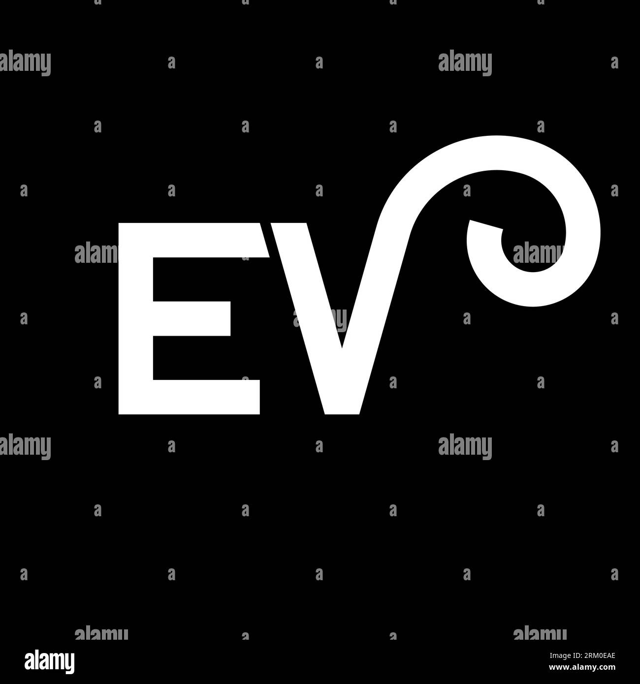 EV letter logo design on black background. EV creative initials letter ...