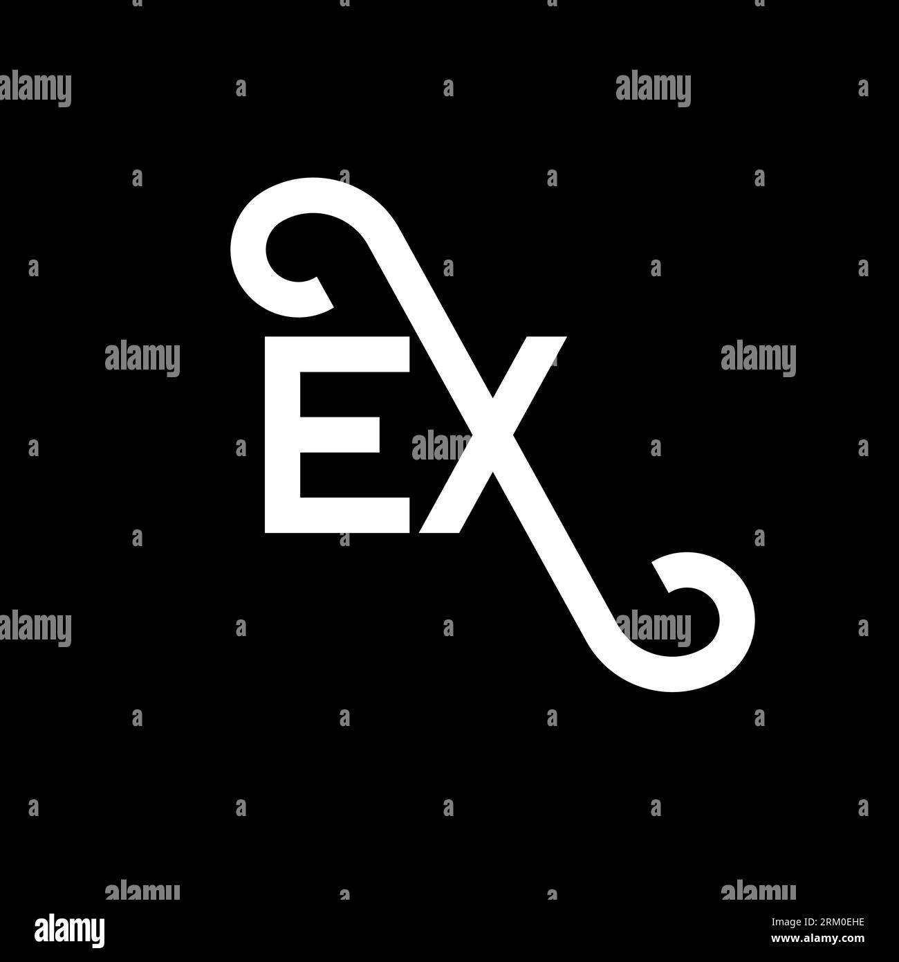 EX letter logo design on black background. EX creative initials letter ...
