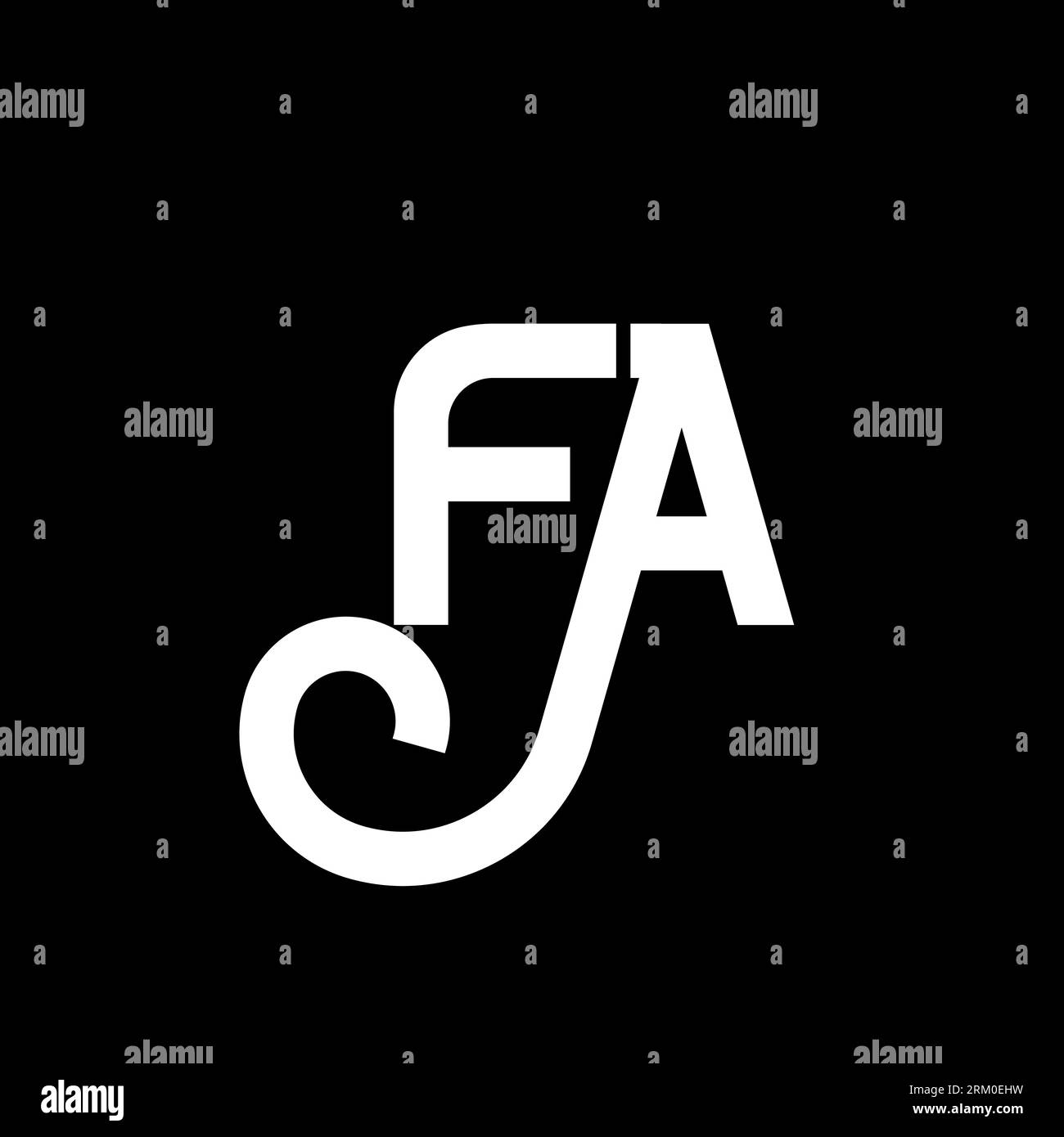 FA letter logo design on black background. FA creative initials letter ...