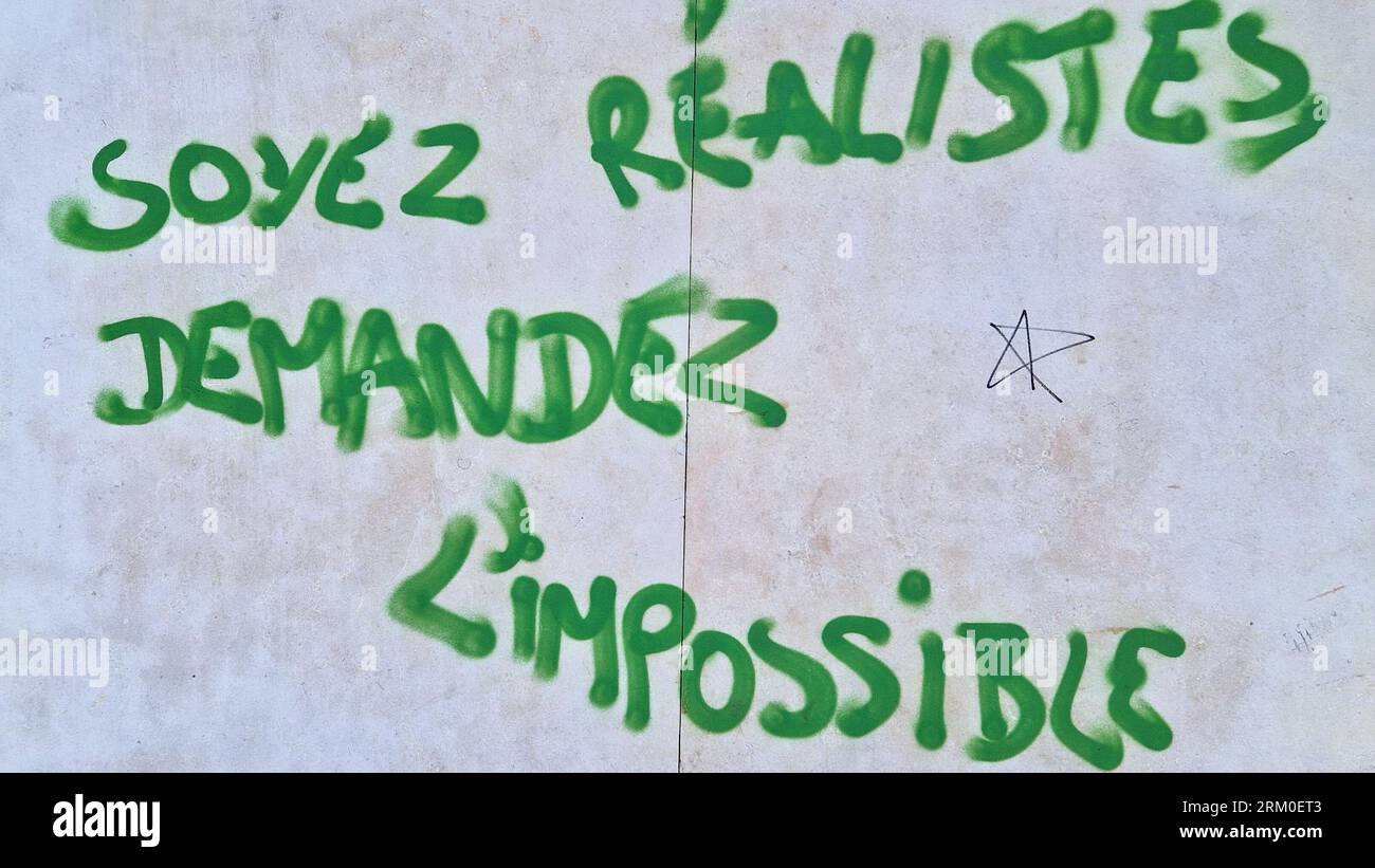 "Be realistic, ask for the impossible", Political graffitis, Lyon ...
