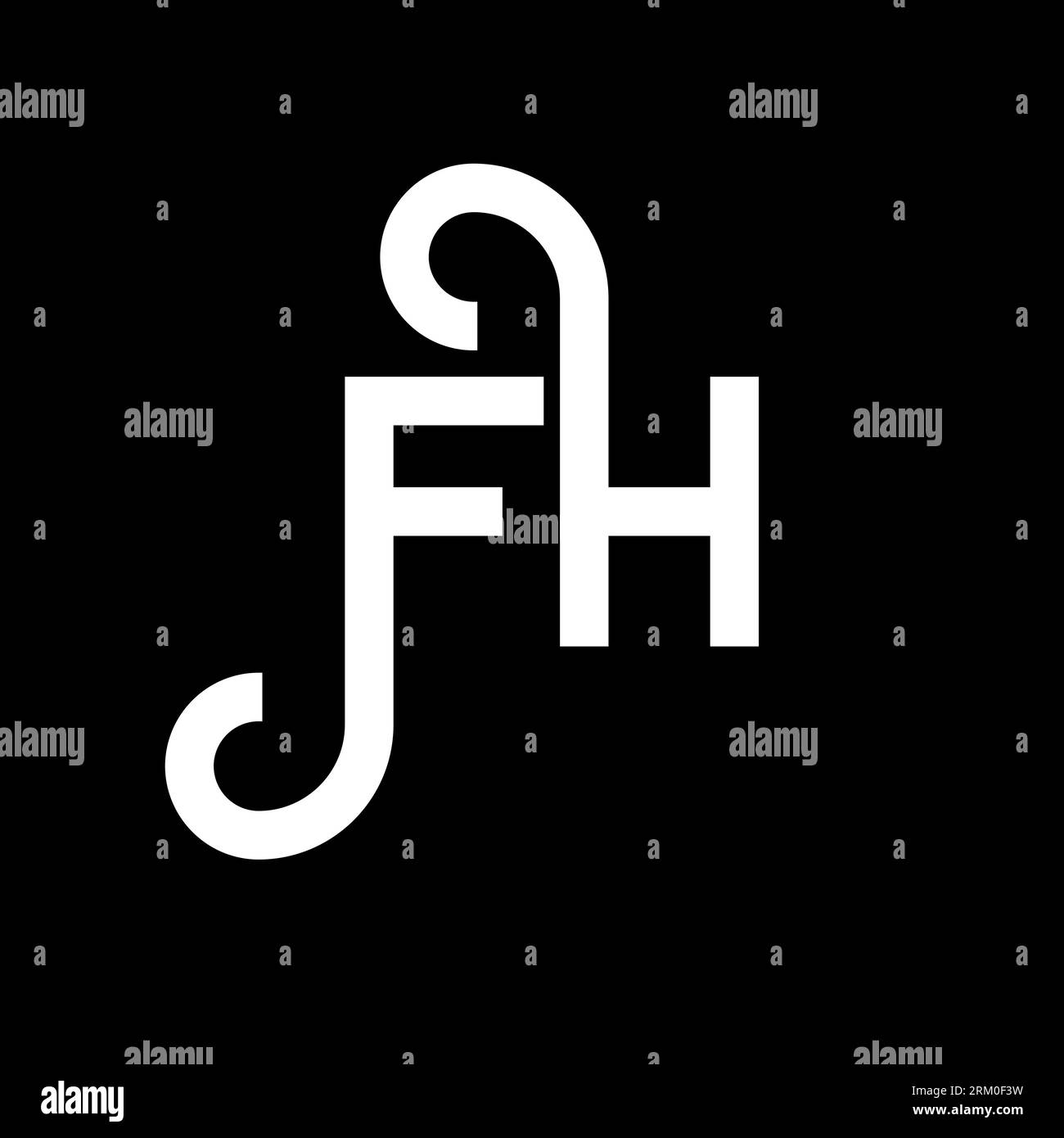 FH letter logo design on black background. FH creative initials letter ...