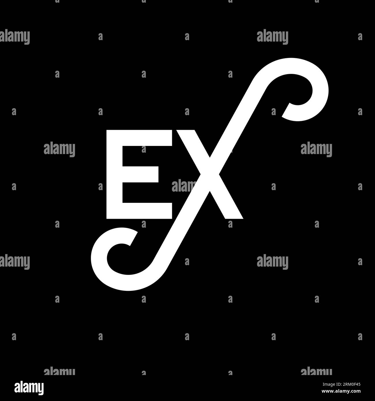 EX letter logo design on black background. EX creative initials letter ...