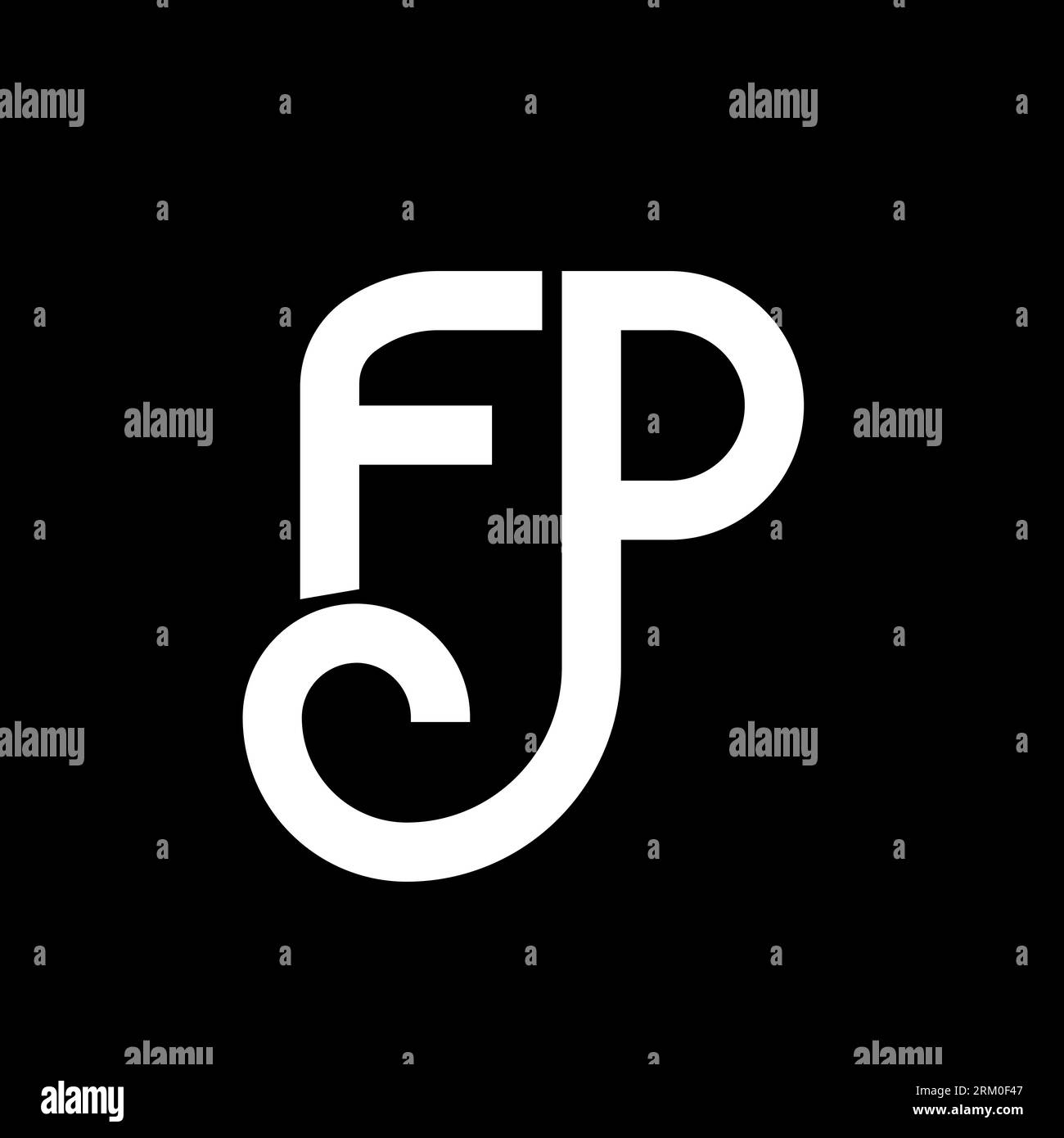 FP letter logo design on black background. FP creative initials letter ...