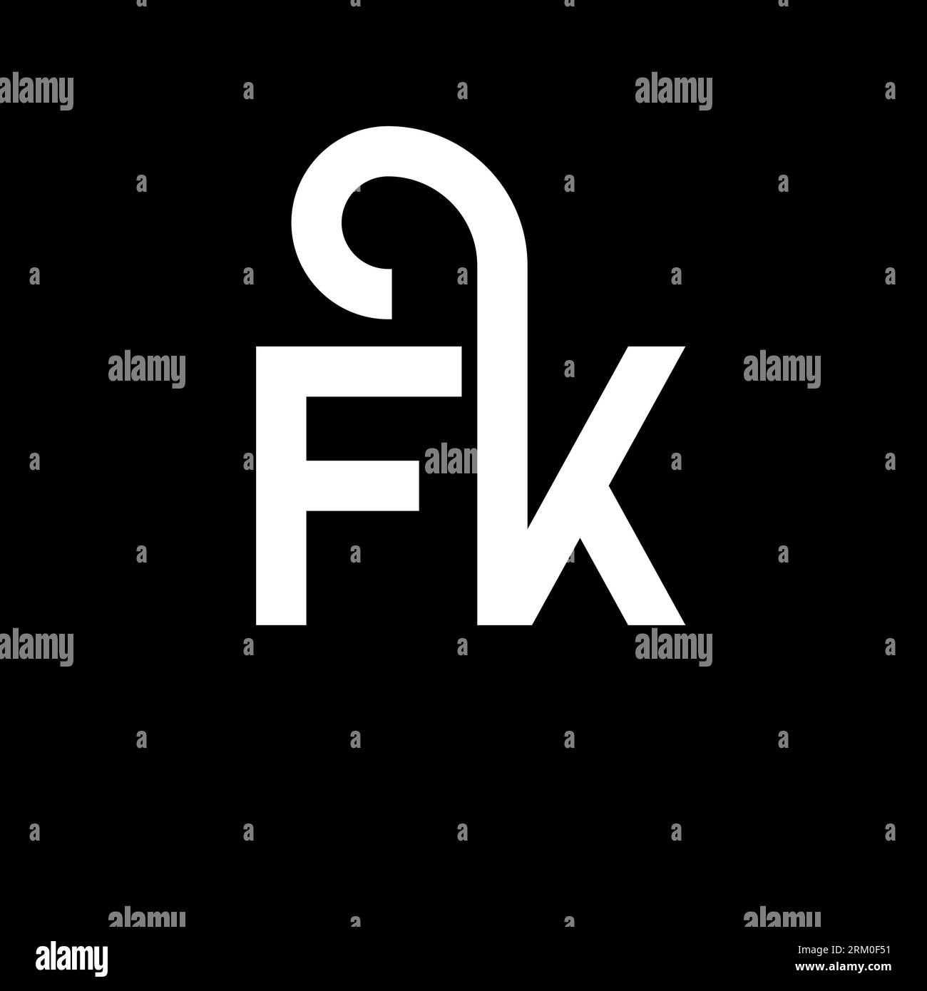 FK letter logo design on black background. FK creative initials letter ...